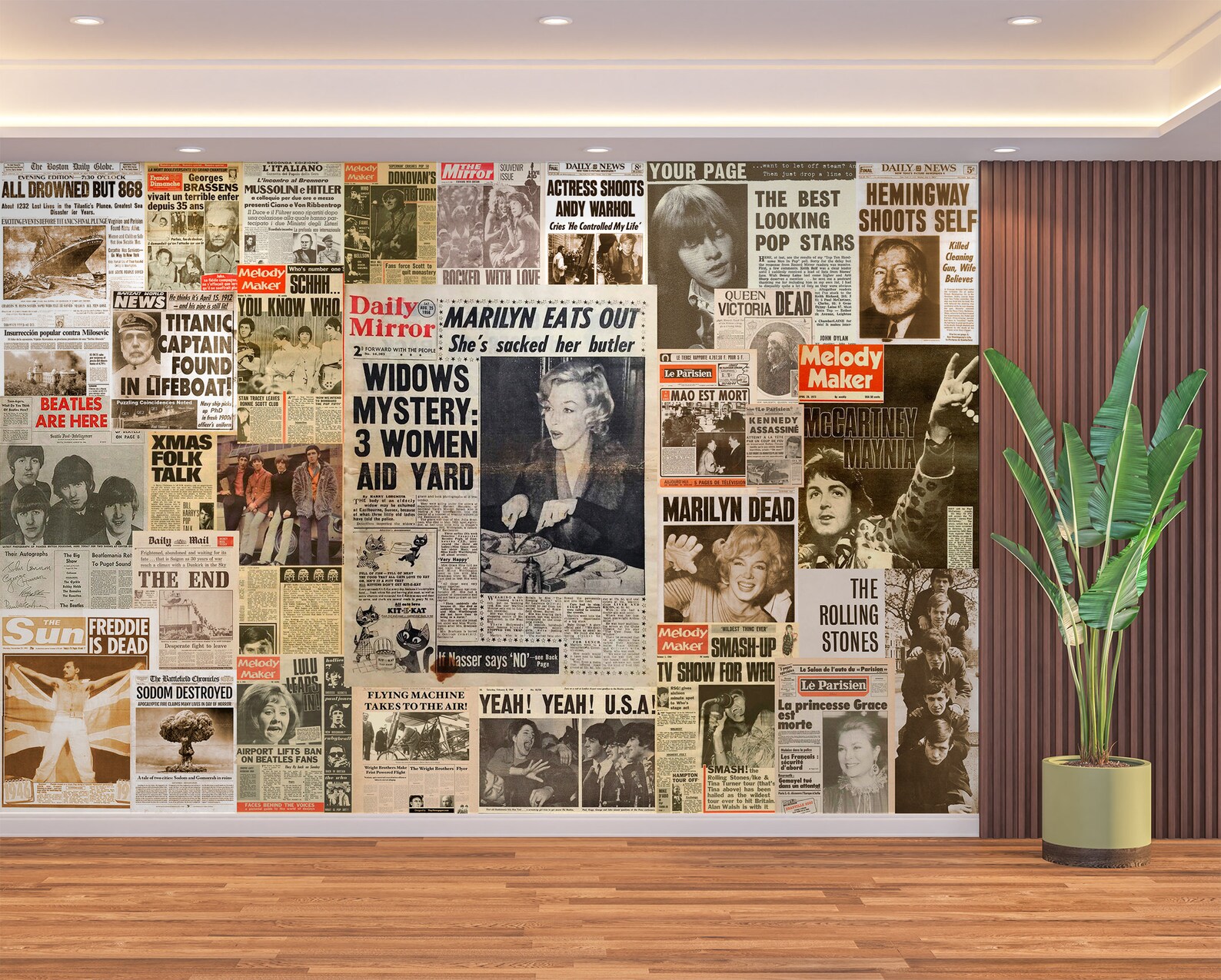 Creative Vintage Journal Wallpaper Newspaper Collage News & Self ...