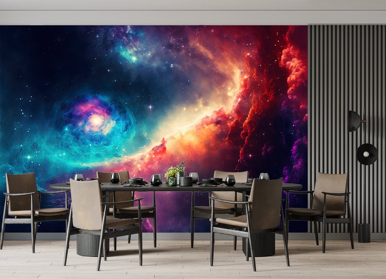 Space Wallpaper Wall Mural & Galaxy Cosmic Astronomy Universe Peel and ...