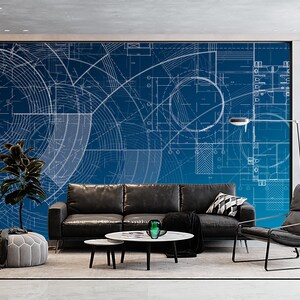 Blueprints Patent Wallpaper Architecture Peel and Stick & Art Wall ...