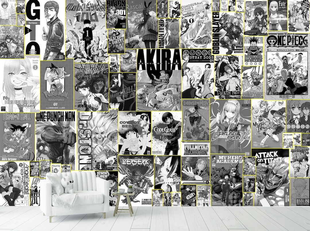 Comics Cartoon Anime Wallpaper & Mural Manga Pop Art Collage Movie Peel ...
