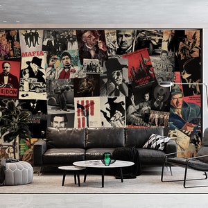 Mafia & Gangsters Wallpaper Vintage Wall Mural Famous Poster Gangsters ...