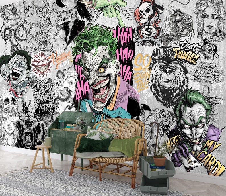 Comic Graffiti Wall Mural Wallpaper Street Art Urban Original - Etsy
