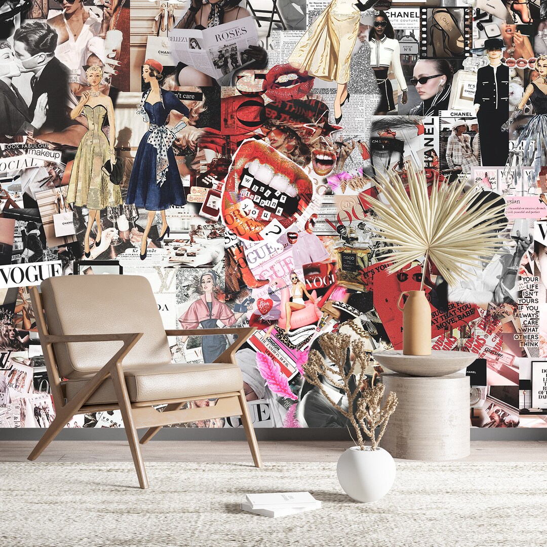 Fashion Wallpaper & Wall Mural Aesthetic Colorful Print Peel and Stick ...