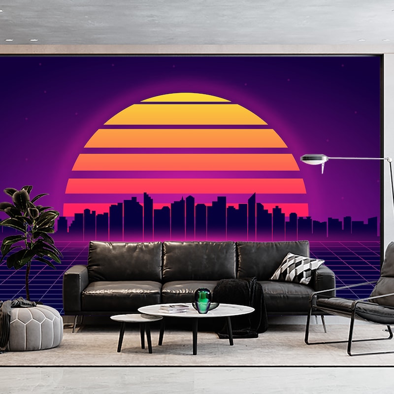 Retro Wall Mural - Etsy