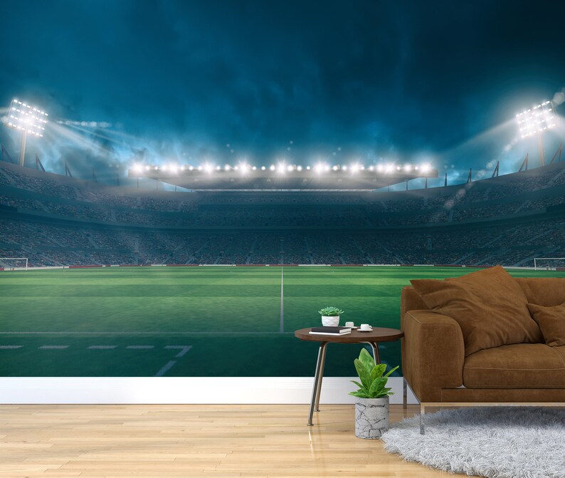 Football Soccer Field Sport Wall Art Mural & Wallpaper Modern - Etsy