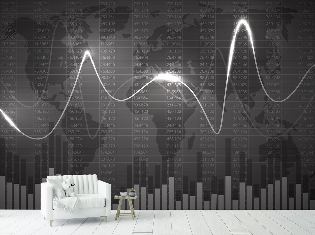 Financial Charts Wallpaper & Investing and Trading Wall Mural Forex ...