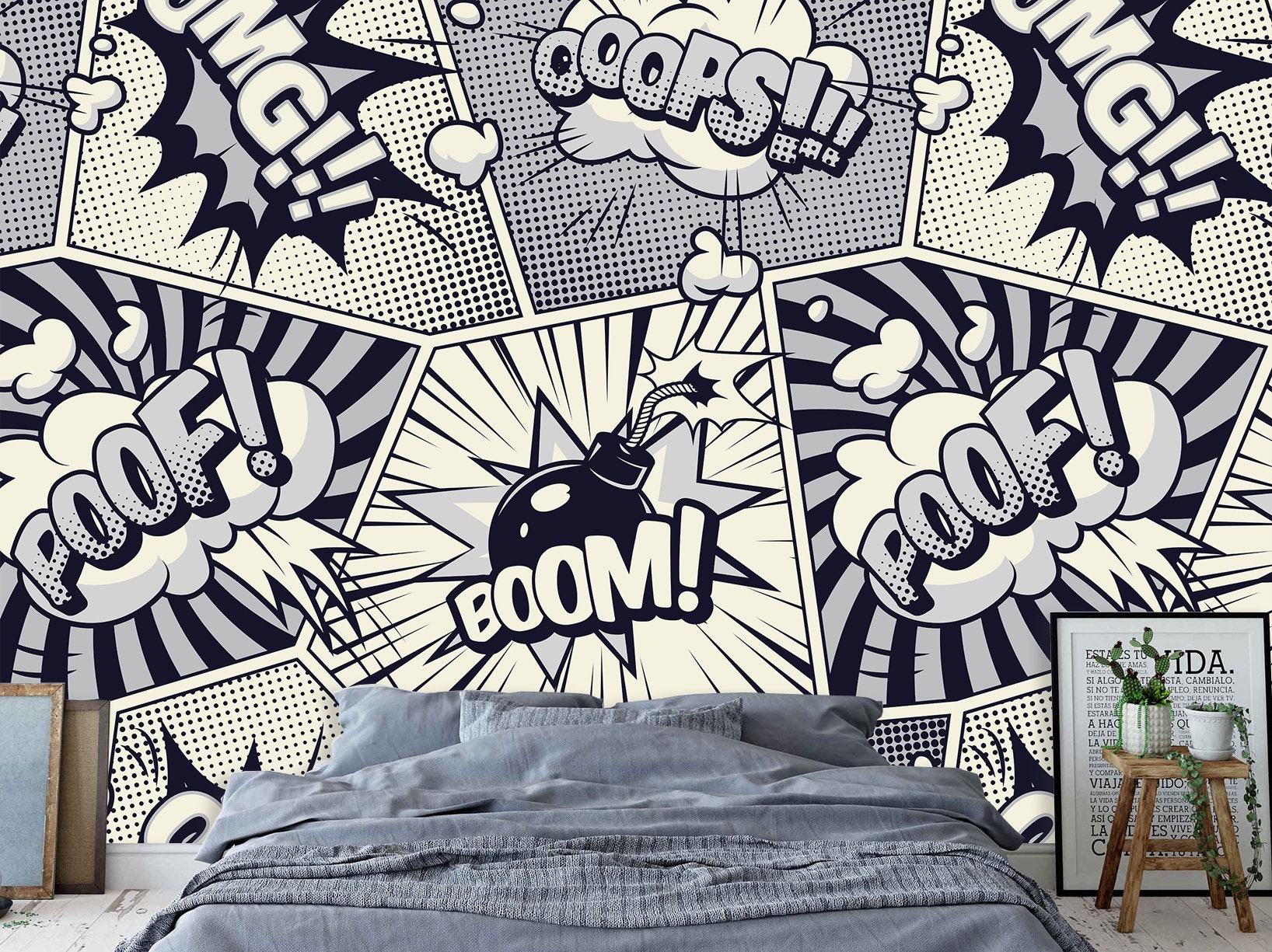 Comic Pop Art Wallpaper Pop Art Faces | Peel And Stick | Retro Pop Art