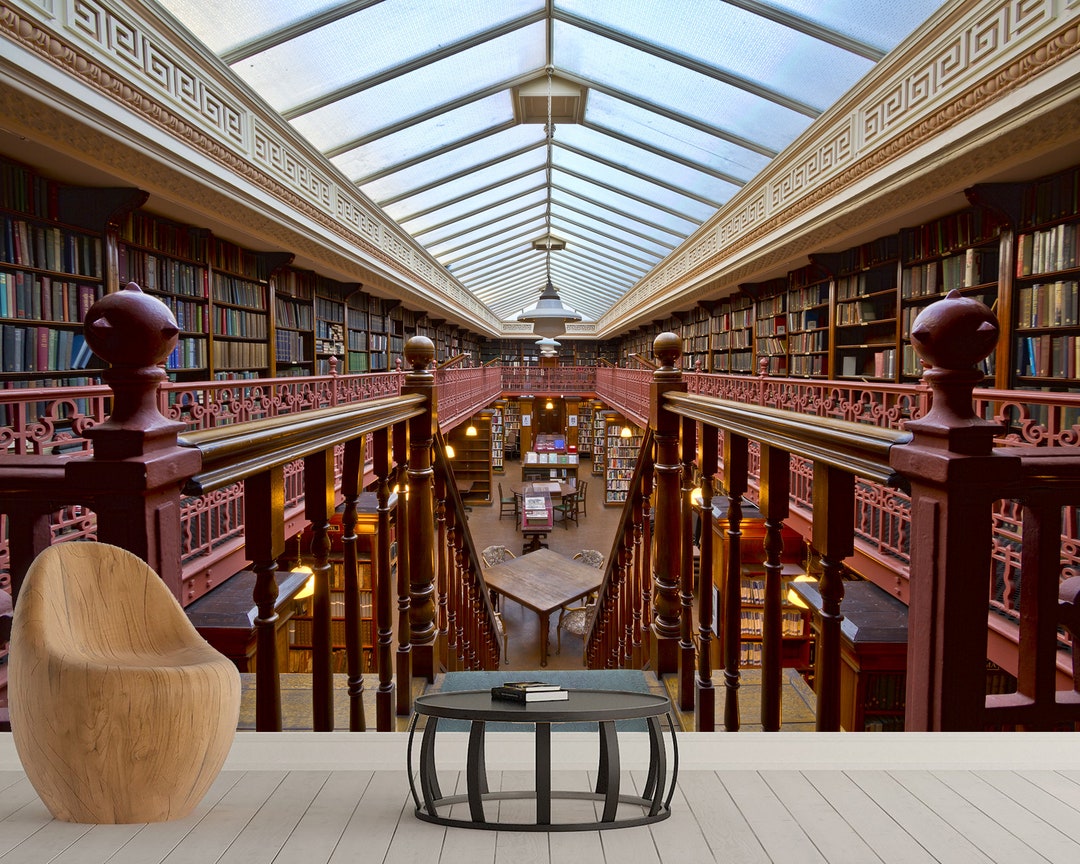 Library Books Wall Mural Peel and Stick Vinyl & Wallpaper Bedroom ...