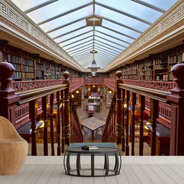 Library Wallpaper - Etsy