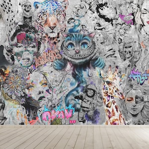 Urban Style Wall Art Graffiti & Wallpaper Mural Modern Streat Art ...