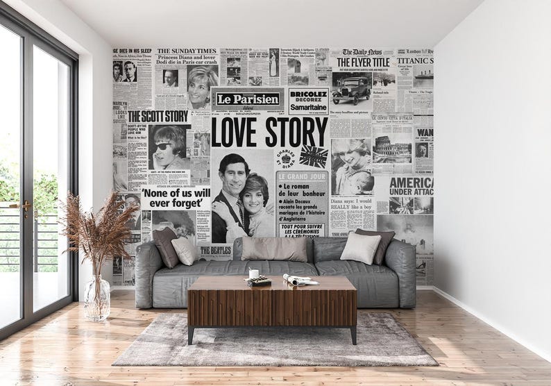 Newspaper Collage Wallpaper & Creative Vintage Journal News Self ...