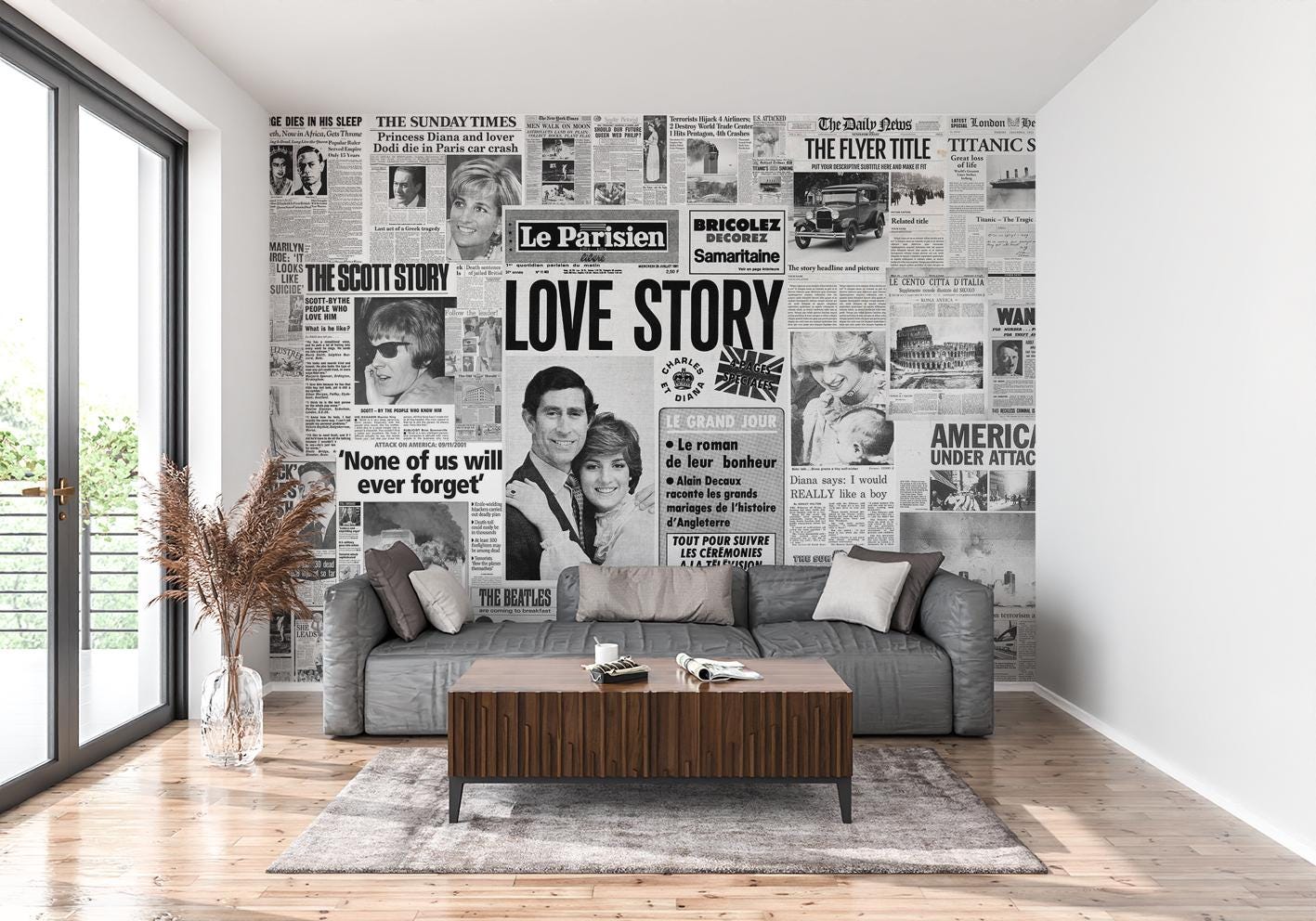Newspaper Collage Wallpaper & Creative Vintage Journal News Self ...