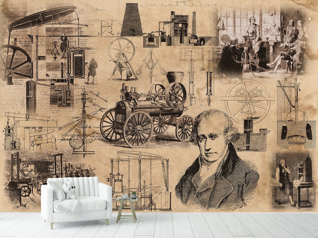 Scientist James Watt Engineer Wallpaper & Drawings Science - Etsy