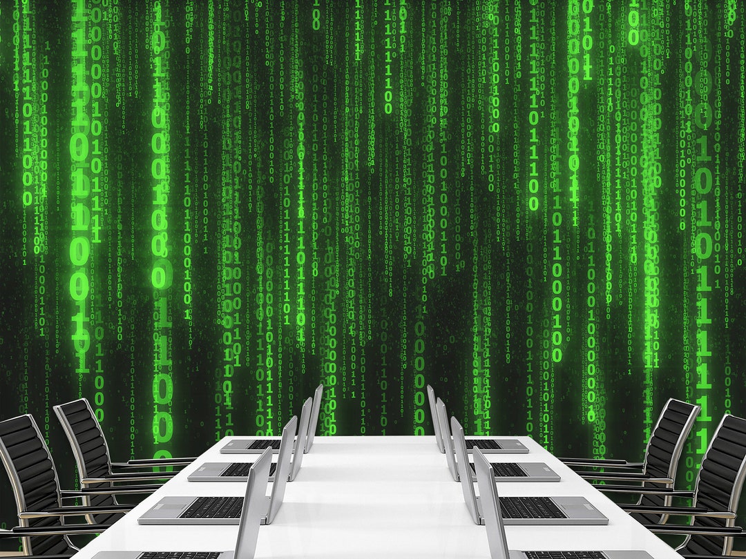 Matrix Wallpape Computer Science Peel and Stick & Mural Cyber Code ...