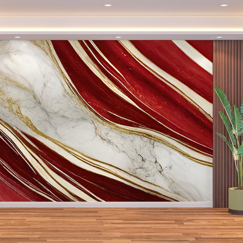 Red Wallpaper - Etsy