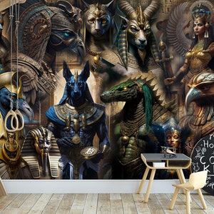 Ancient Egypt Mythology Wallpaper Wall Mural Anubis & Pharaoh Ancient ...