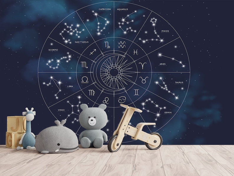Star Chart Wallpaper Astrology Zodiac & Wall Mural Print Sky - Etsy