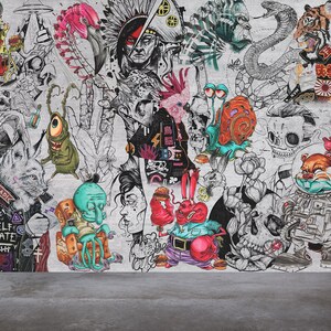 Cartoons Graffiti Wallpaper Graffiti Wall Mural & Streat Art Cartoons ...