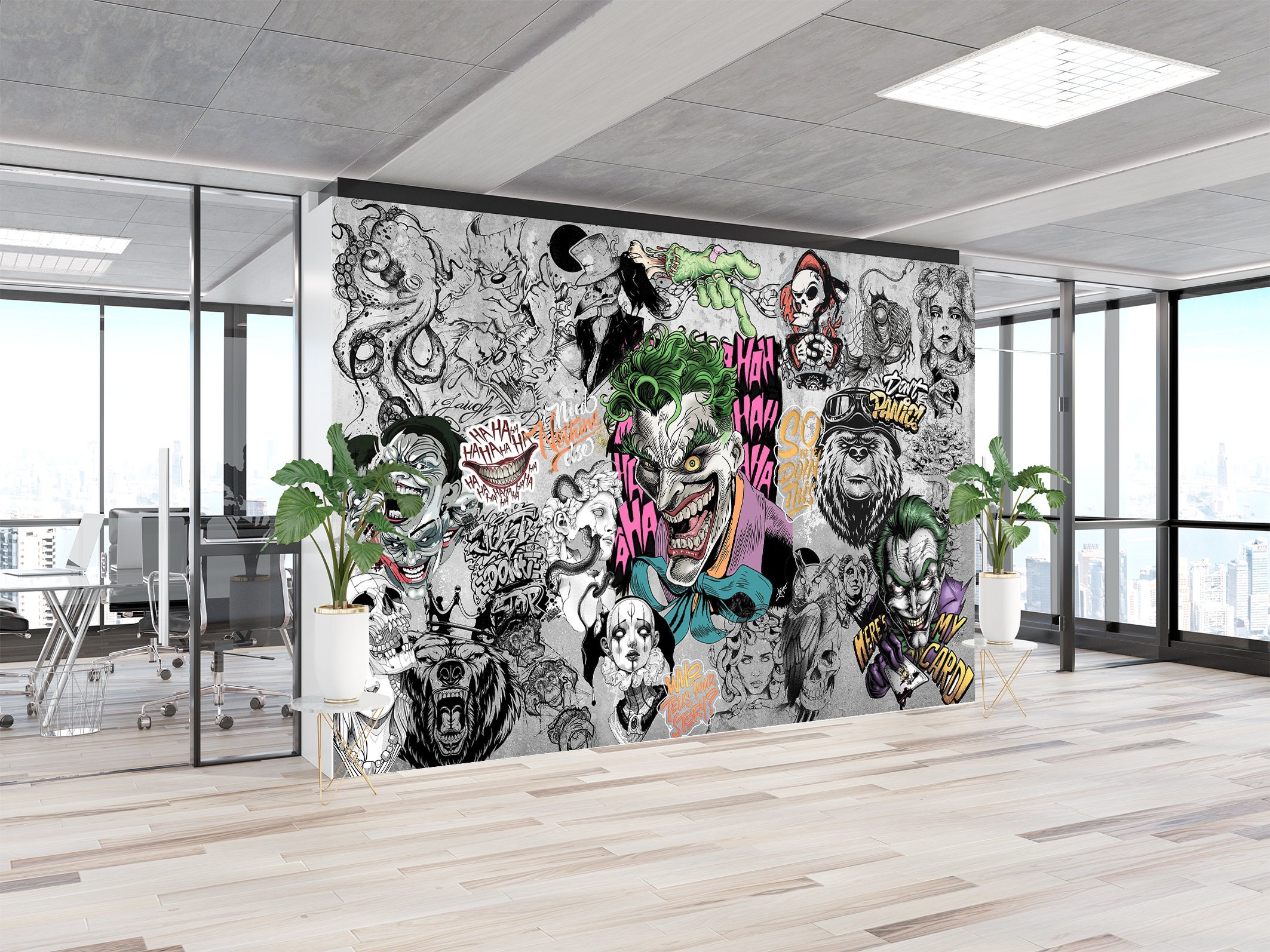 Comic Graffiti Wall Mural Wallpaper Street Art Urban Original - Etsy UK