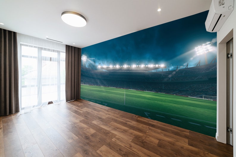 Football Soccer Field Sport Wall Art Mural & Wallpaper Modern - Etsy