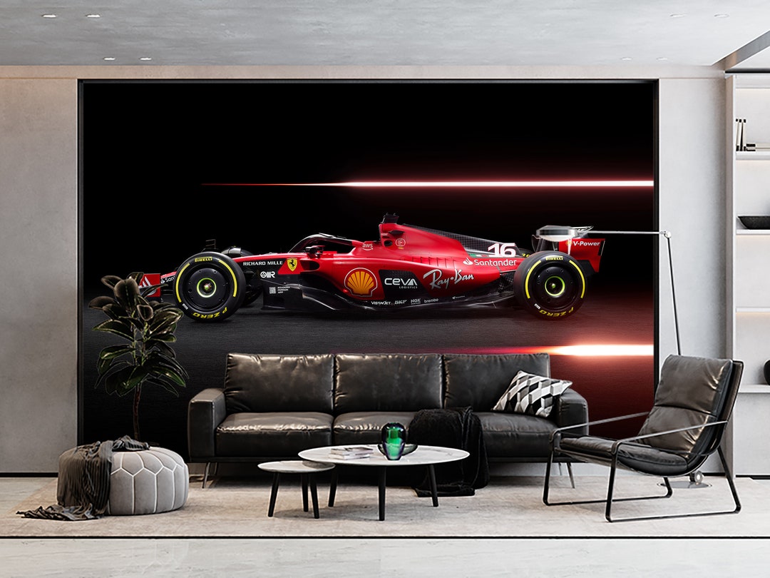 Cars F1 Red and Black Wallpaper & Supercar Sport Car Race Wall Mural ...
