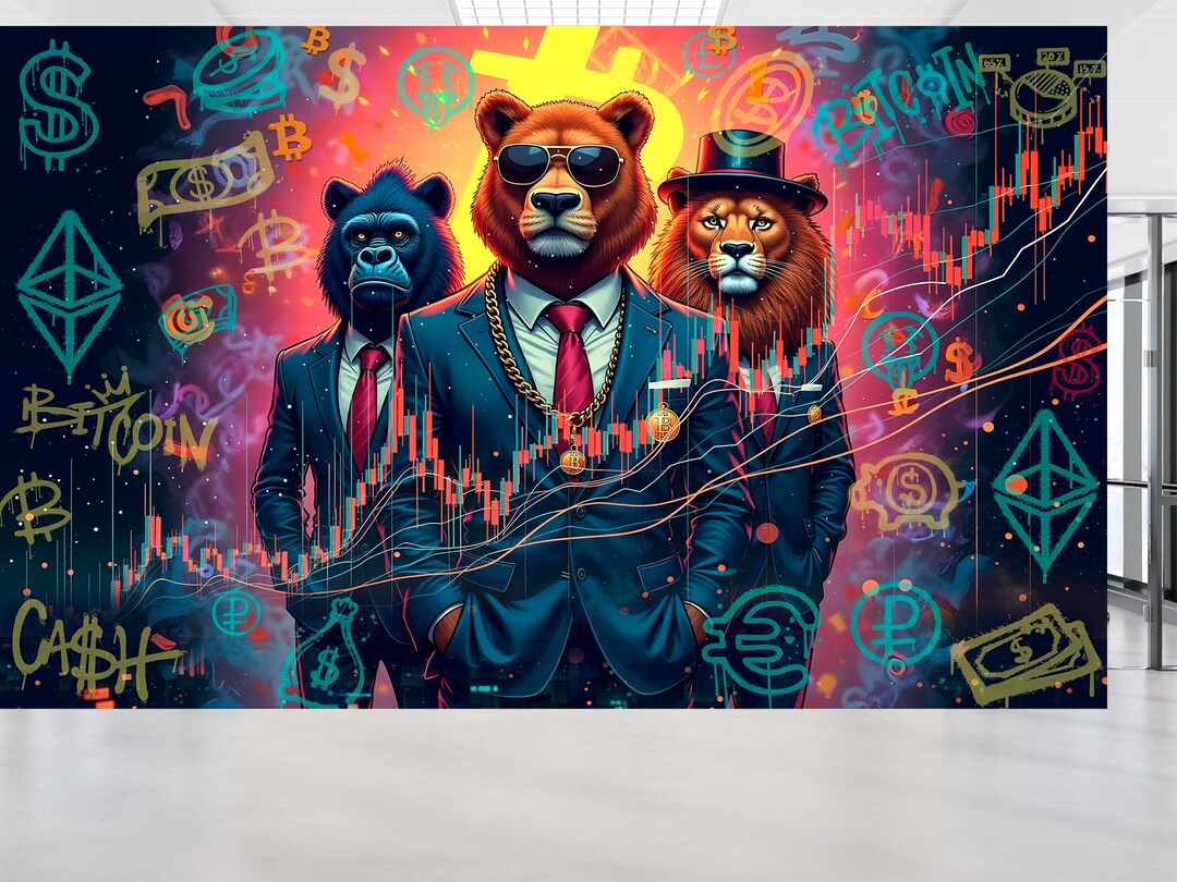 Street Art Wallpaper Murals: Graffiti Gorilla, Lion, and Bear With ...
