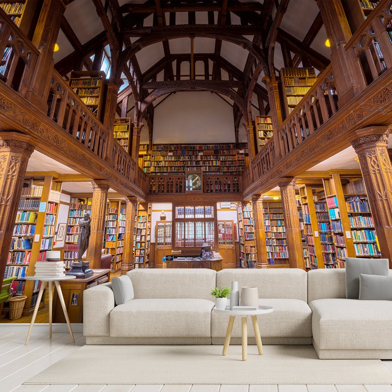 Library Wallpaper - Etsy