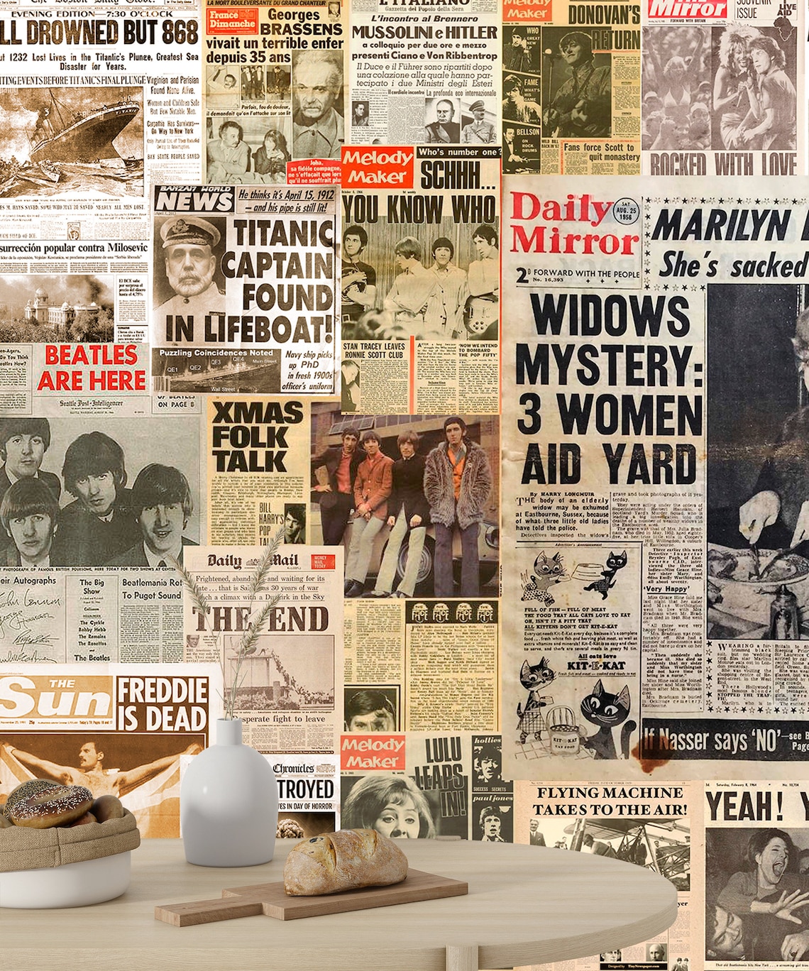 Creative Vintage Journal Wallpaper Newspaper Collage News & Self ...