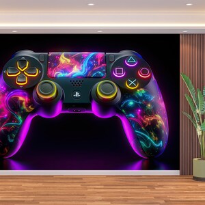 Joysticks Wallpaper Gamepad Wall Mural Gamming Kids Print Peel and ...