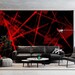 Red Geometric Wallpaper Abstract Dark Wallpaper Black & Red Color Wall ...