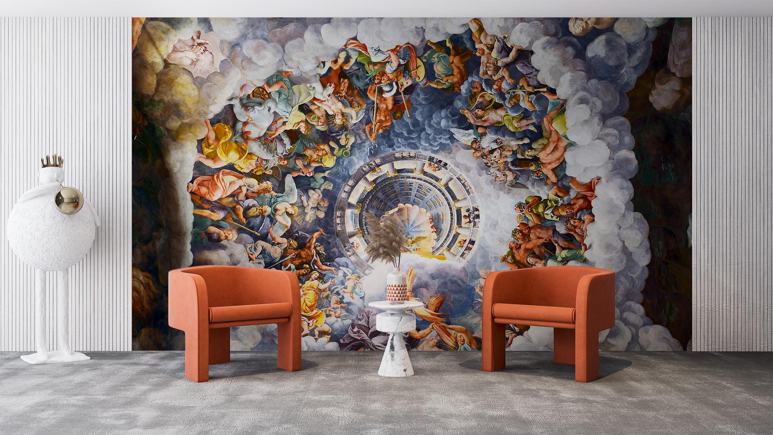Giulio Romano Wallpaper Home of the Gods Reproduction Wall Mural Fresco ...