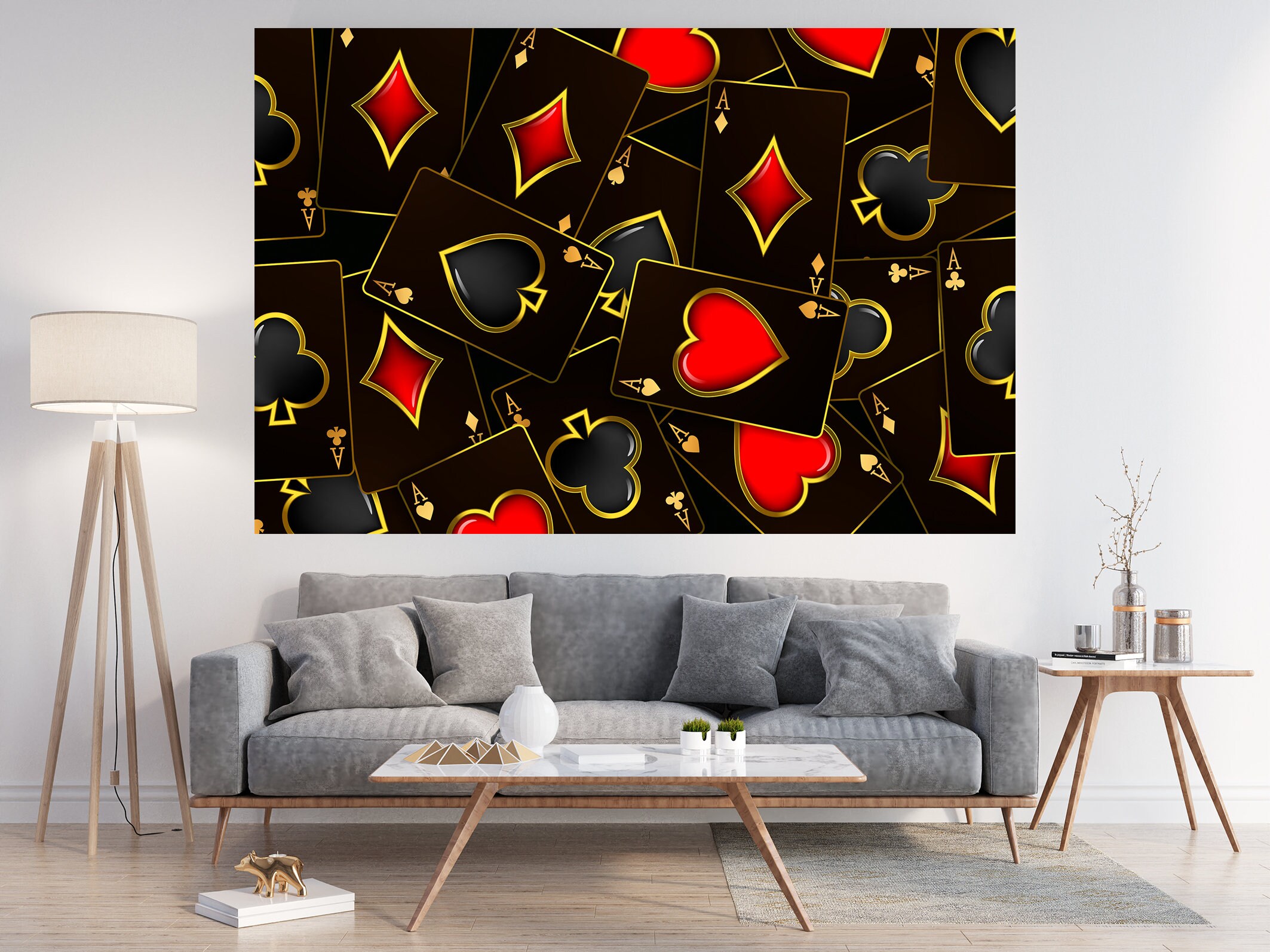 Playing Cards Wallpaper Poker Casino & Card Suits Self Adhesive Poker ...