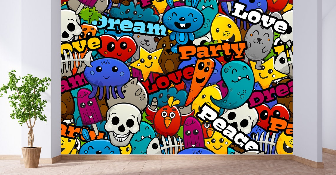 Mural Gamer Player Wall Mural & Gamer Teen Room Wallpaper - Etsy