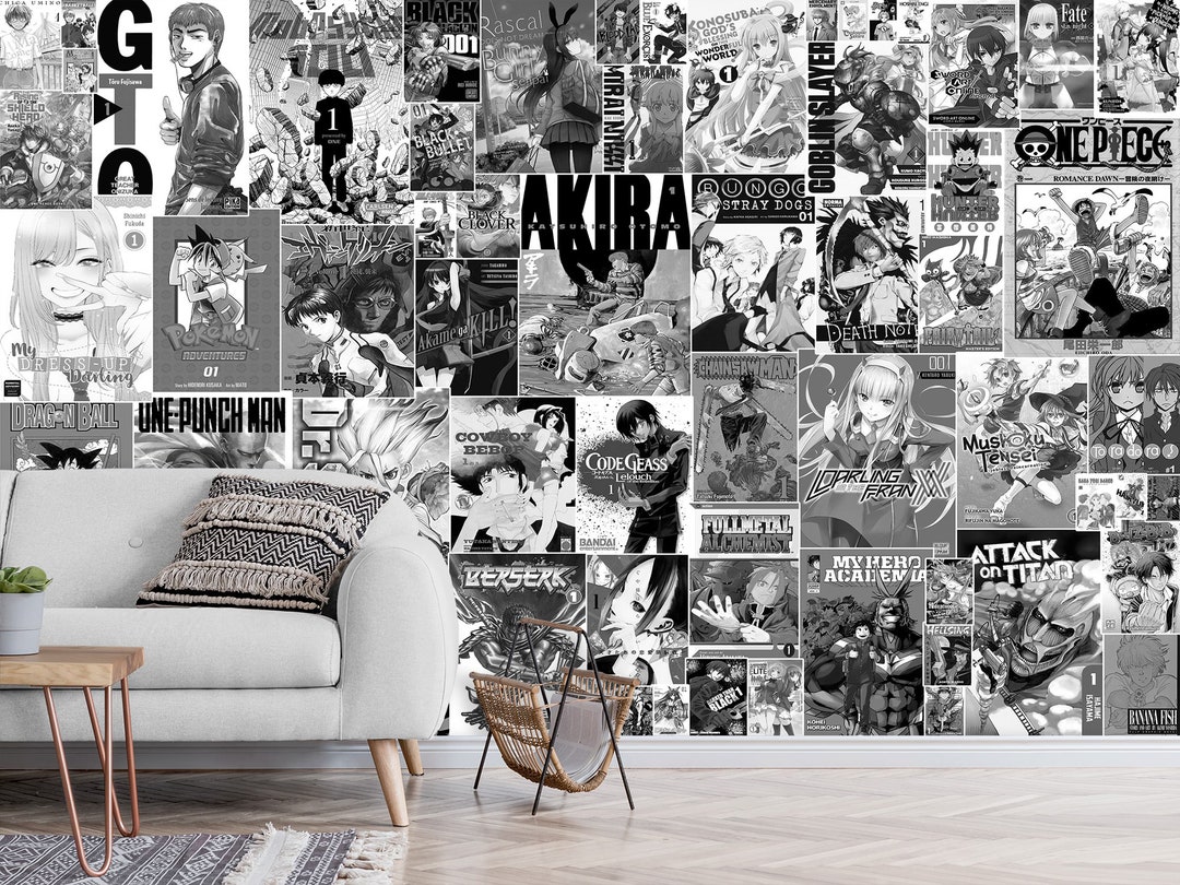 Anime Comics Cartoon Wallpaper & Mural Manga Pop Art Collage Movie Peel ...