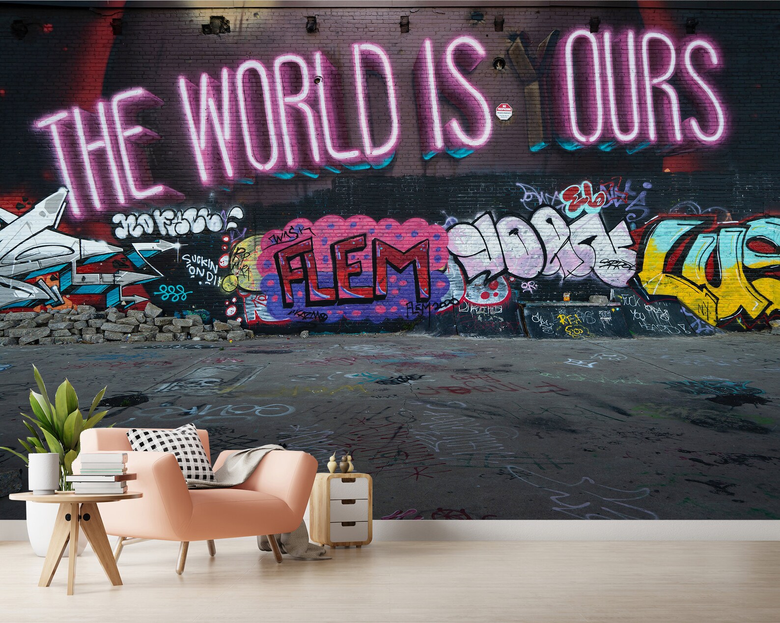 Street Art Graffiti Mural Wallpaper Abstract Graffiti Mural - Etsy