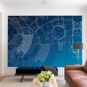 Blueprints Patent Wallpaper Architecture Peel and Stick & Art Wall ...