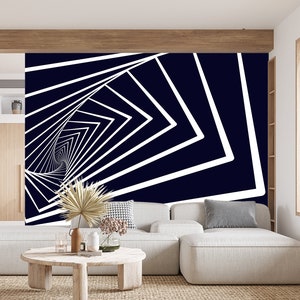Vortex Optical Illusion Wallpaper & Geometric Abstract Art Wall Mural ...