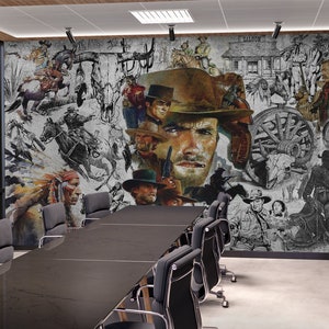 Graffiti Cowboy Wallpaper & Western Street Art Southwestern Wall Mural ...