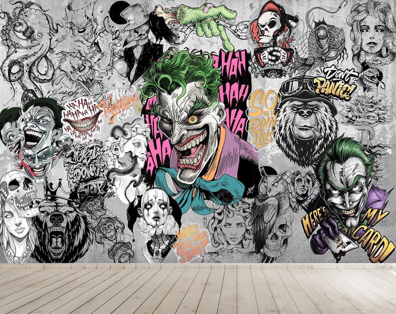 Comic Graffiti Wall Mural Wallpaper & Street Art Urban - Etsy