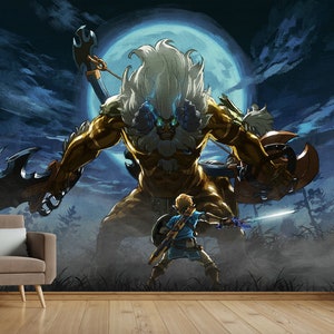 Mural Wallpaper the Legend of Zelda Wall Art Link Video Games - Etsy