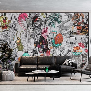 Cartoons Graffiti Wallpaper Graffiti Wall Mural & Streat Art Cartoons ...