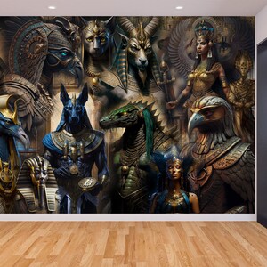 Ancient Egypt Mythology Wallpaper Wall Mural Anubis & Pharaoh Ancient ...