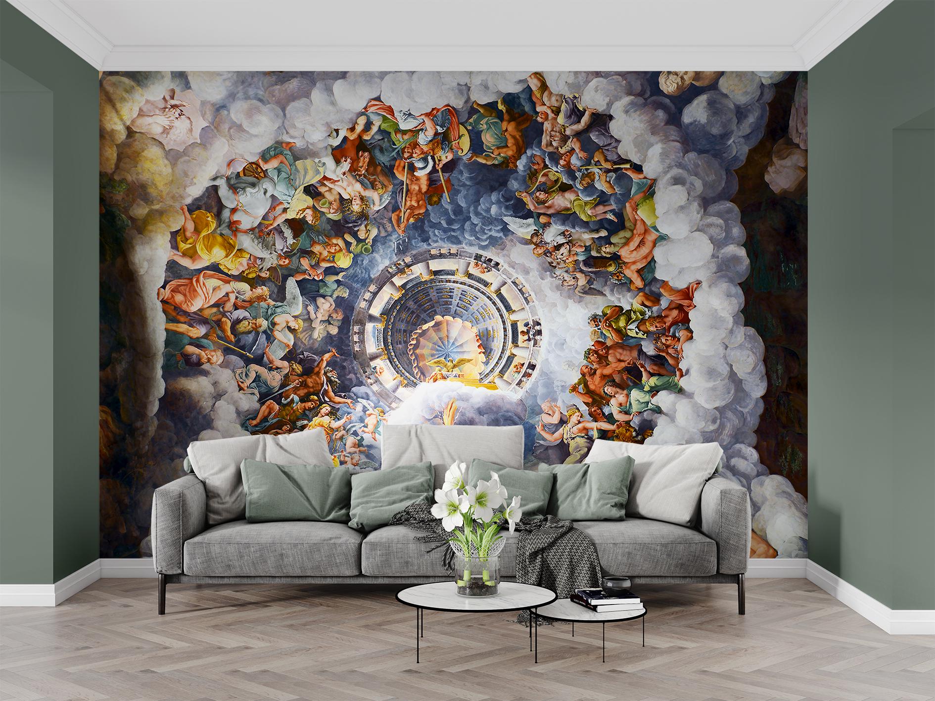 Giulio Romano Wallpaper Home of the Gods Reproduction Wall Mural Fresco ...