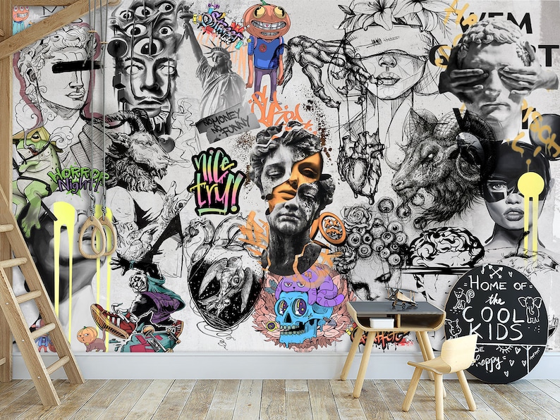 Graffiti Street Art Wallpaper Urban Street Art Modern & Collag Street ...