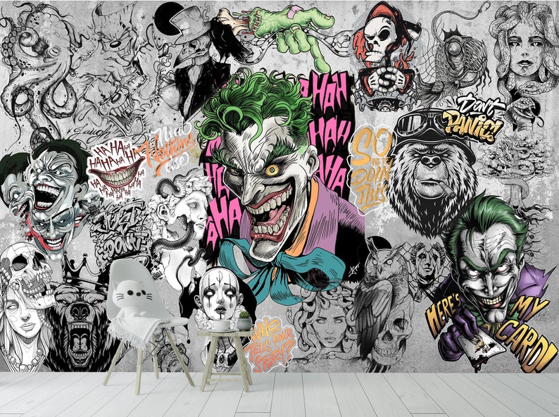 Comic Graffiti Wall Mural Wallpaper Street Art Urban Original - Etsy