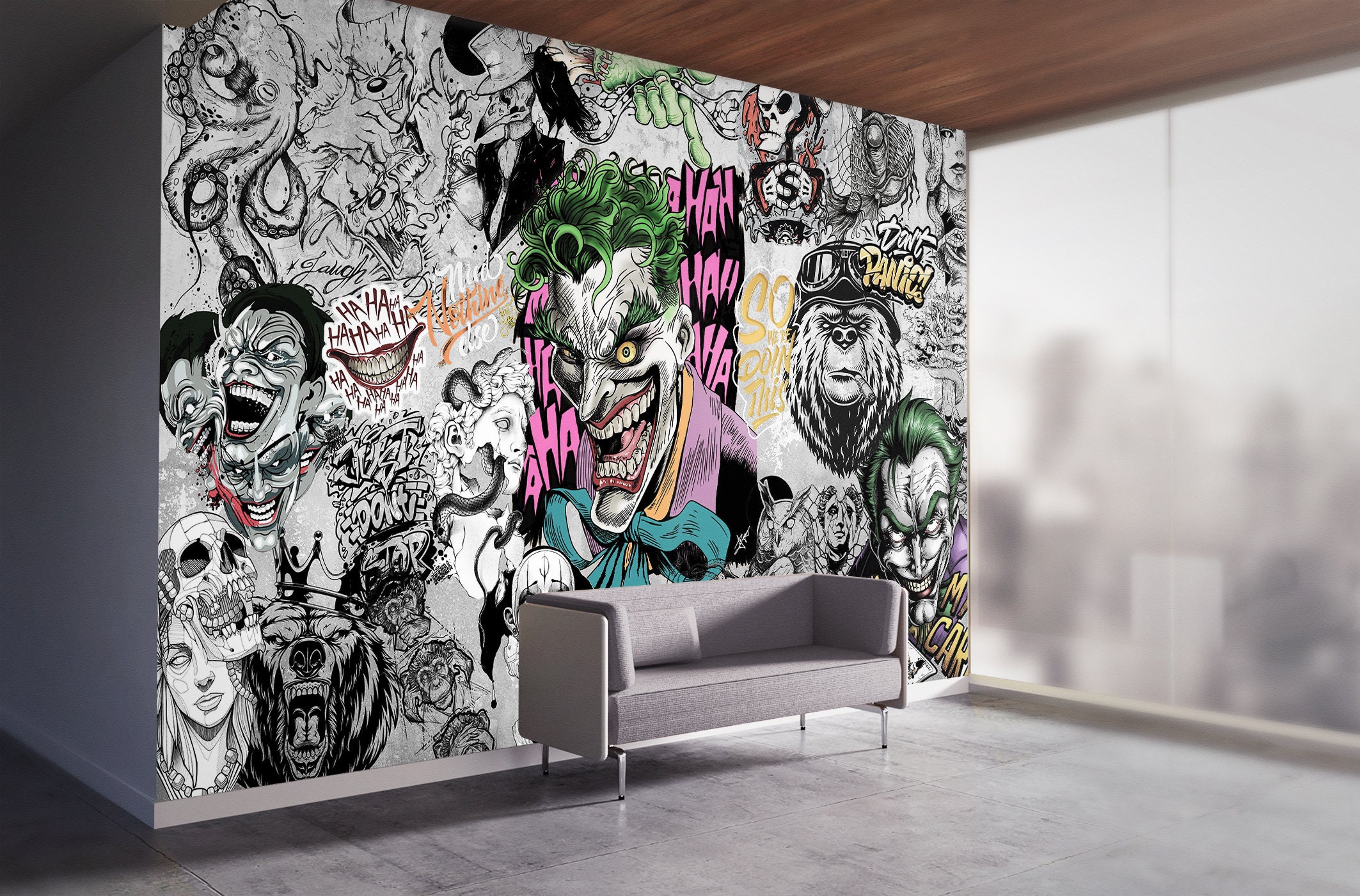 Comic Graffiti Wall Mural Wallpaper Street Art Urban Original - Etsy UK