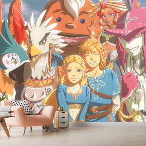 Zelda Wallpaper Breath of the Wild Mural Peel and Stick Video Games ...