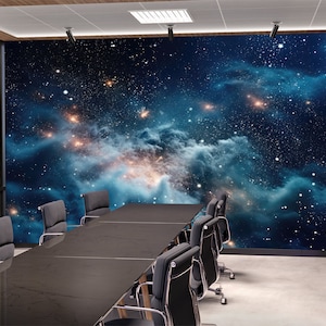 Night Sky Space Nebula Wallpaper Cosmic Galaxy Wall Mural Deep Space ...