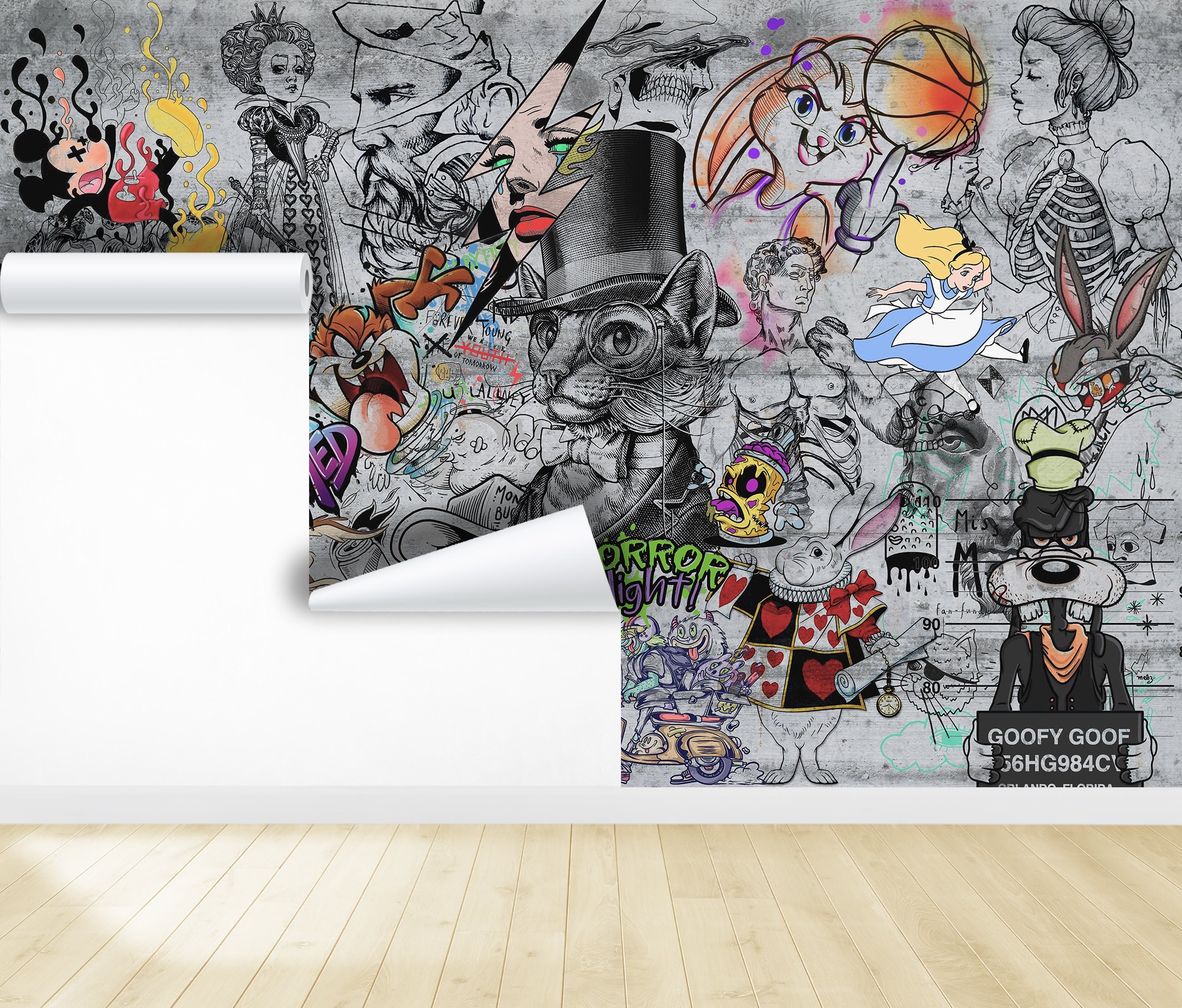 Urban Street Art Wallpaper Cartoon Graffiti Street Art Modern - Etsy Canada