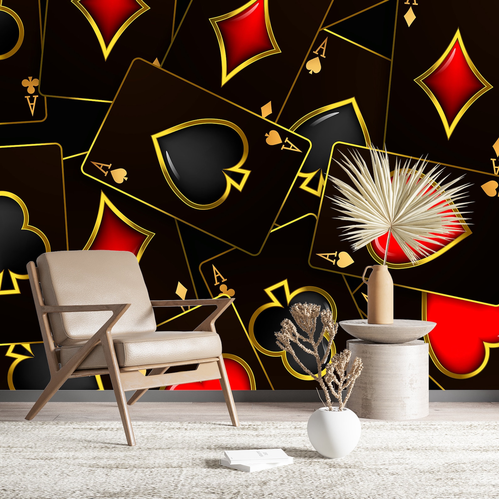 Playing Cards Wallpaper Poker Casino & Card Suits Self Adhesive Poker ...